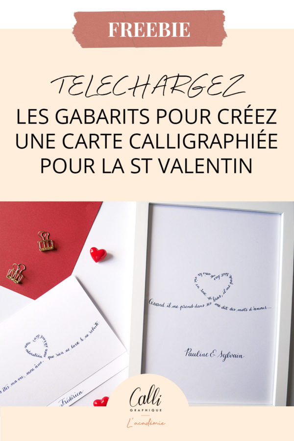 Pour la Saint-Valentin, créez une élégante affiche/carte calligraphiée ...