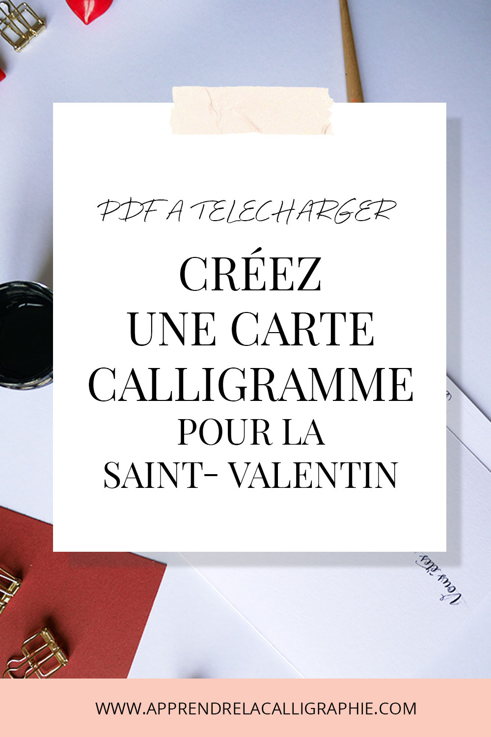 Pour la Saint-Valentin, créez une élégante affiche/carte calligraphiée ...