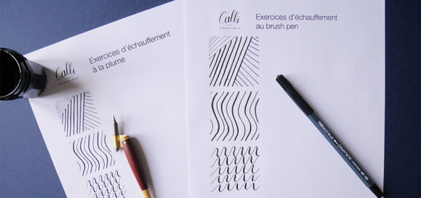 Exercices d'échauffement pour calligraphie et brush lettering