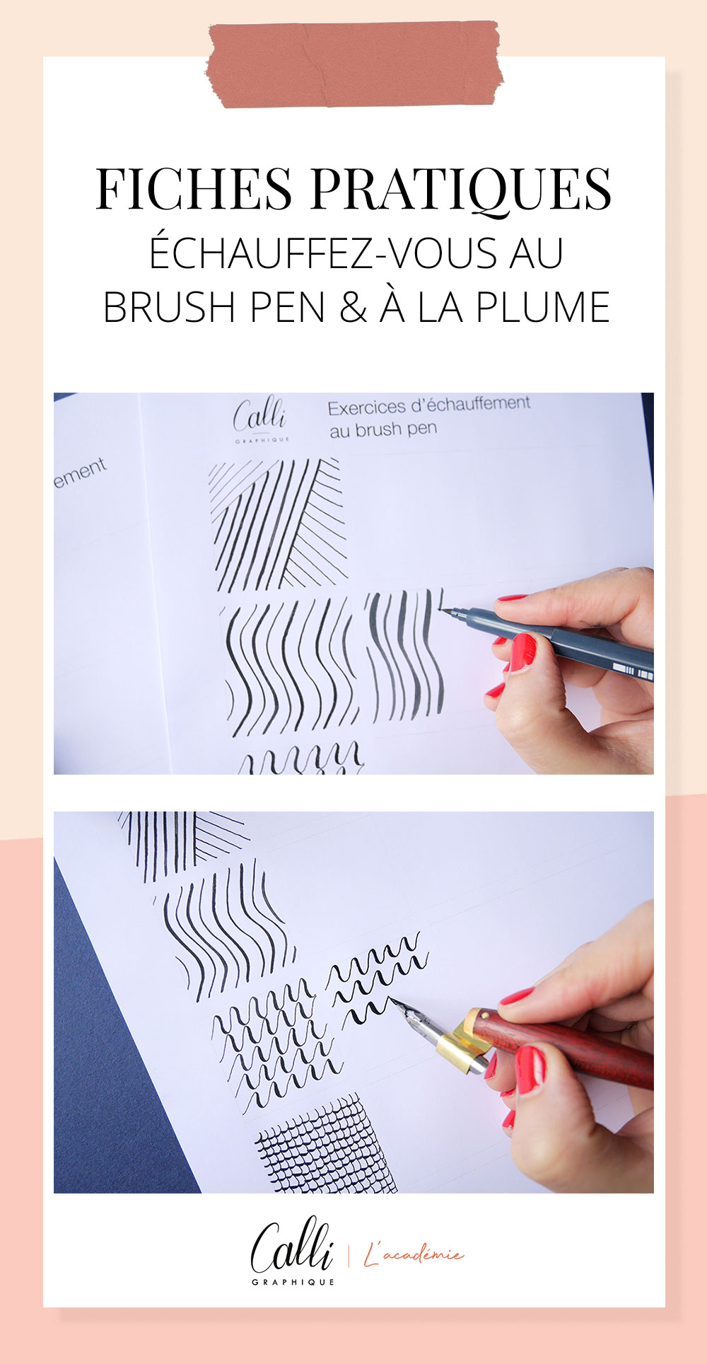 Exercices d'échauffement pour calligraphie et brush lettering