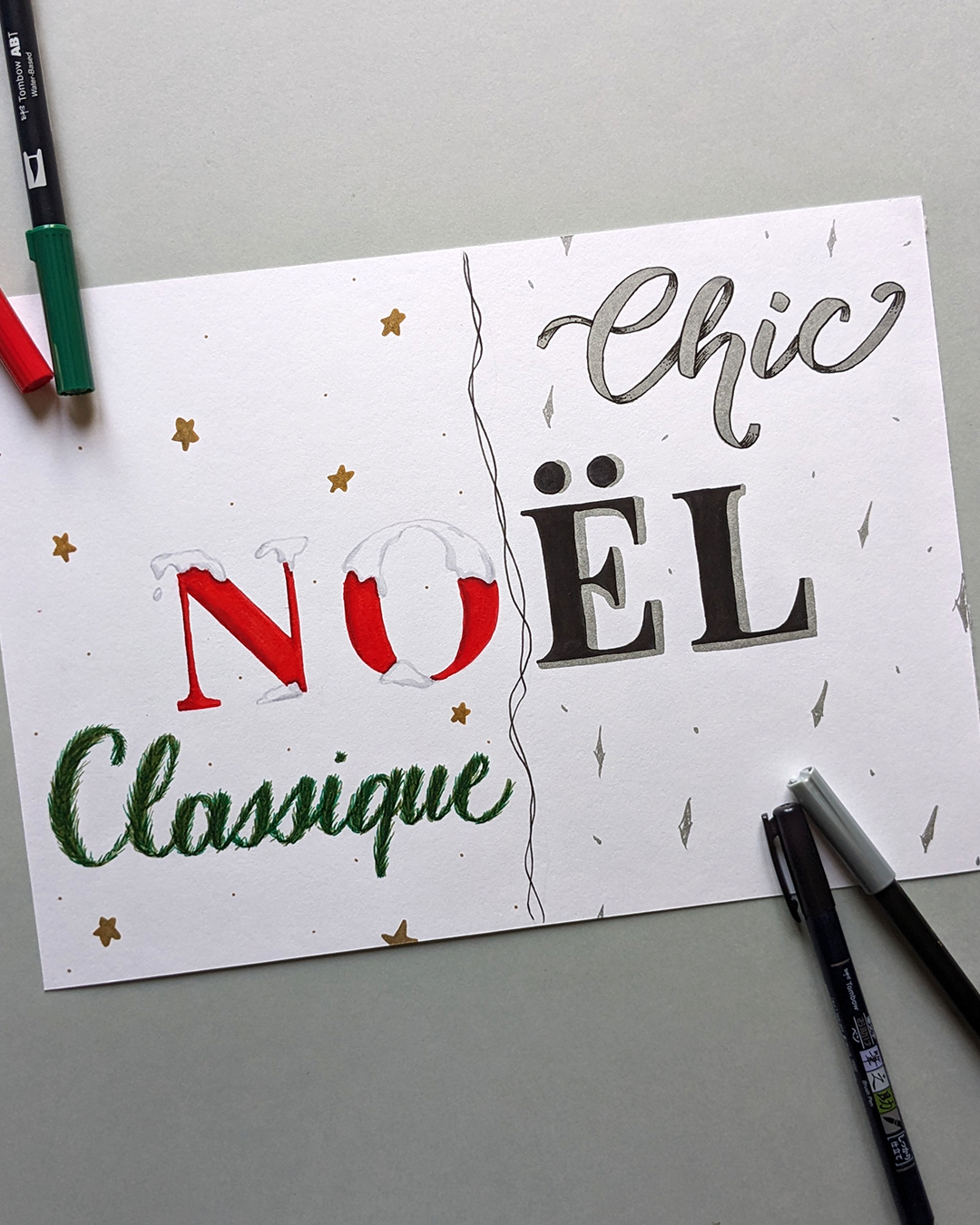 Noël créatif : 12 tutoriels de lettering faciles pour des cartes ...